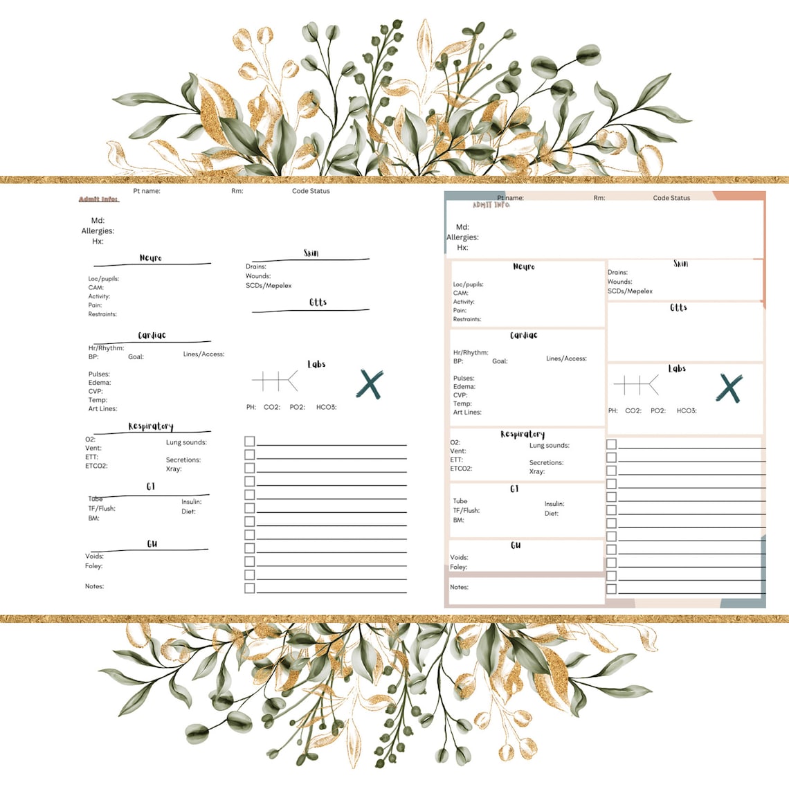 ICU (intensive Care) Report Sheet (brain) for the Critical Care ...