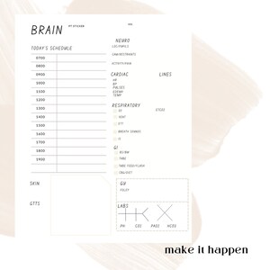 ICU Critical Care Nurse Brain Sheet Night/day RN Report Sheet - Etsy