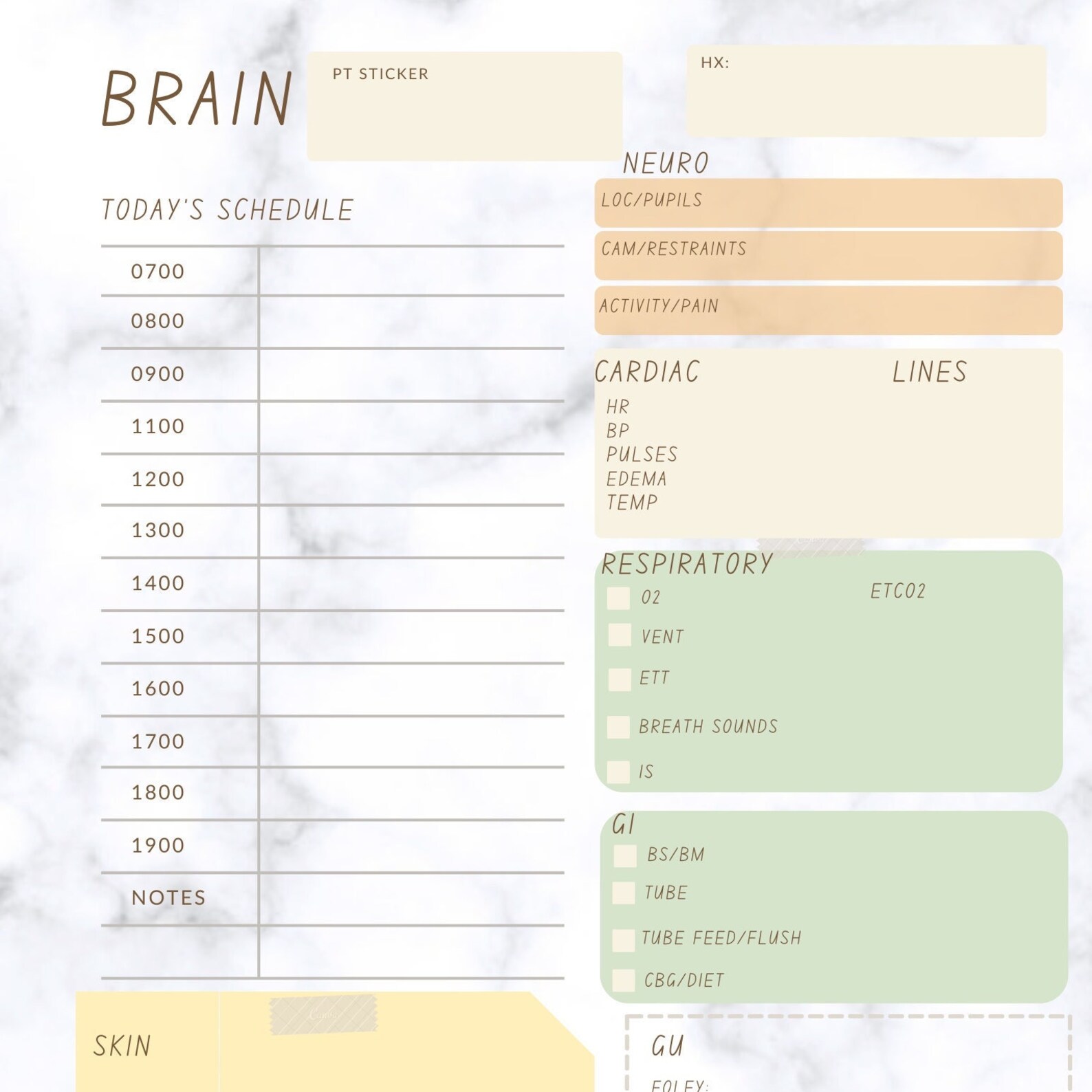 ICU Nurse Report Sheets: Critical Care Nursing Templates - Etsy