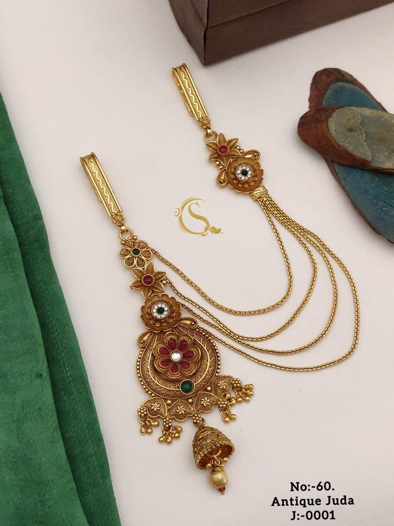 Bridal Key Chain Kamarbandh Juda Waist Gold Tone Wedding Kandora Indian ...