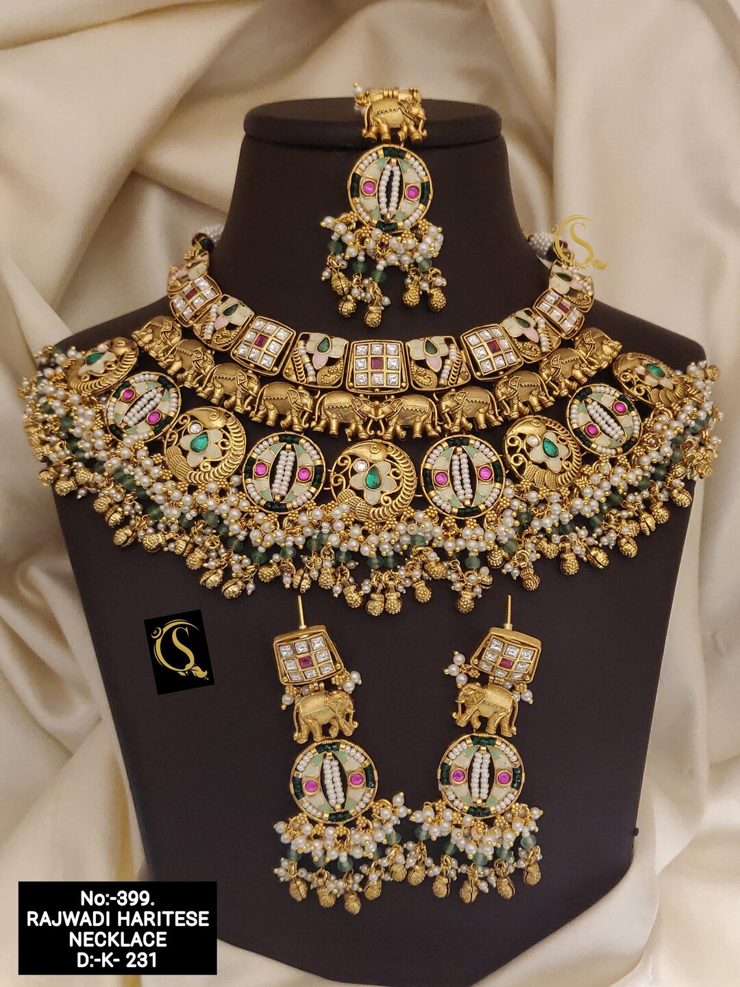Pachi Choker Set, Sabyasachi Inspired Choker, Golden Kundan Choker ...