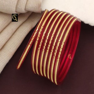 Gold Shakha Pola Chudla Bangles | Choodla Bangles | Red Bangles | White ...
