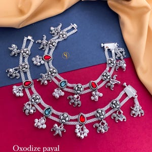 Indian Punjabi Wedding Polki Kundan Antique Anklets (payal ,jhanjhar ...