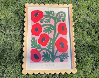Handmade Scalloped Wooden Picture Frame Multiple Colors Available - Etsy