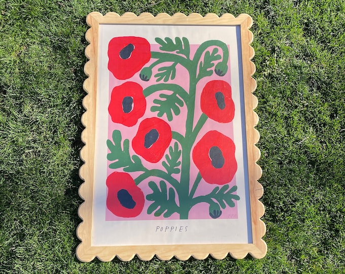 Handmade Scalloped Wooden Picture Frame - Multiple Colors Available - Etsy