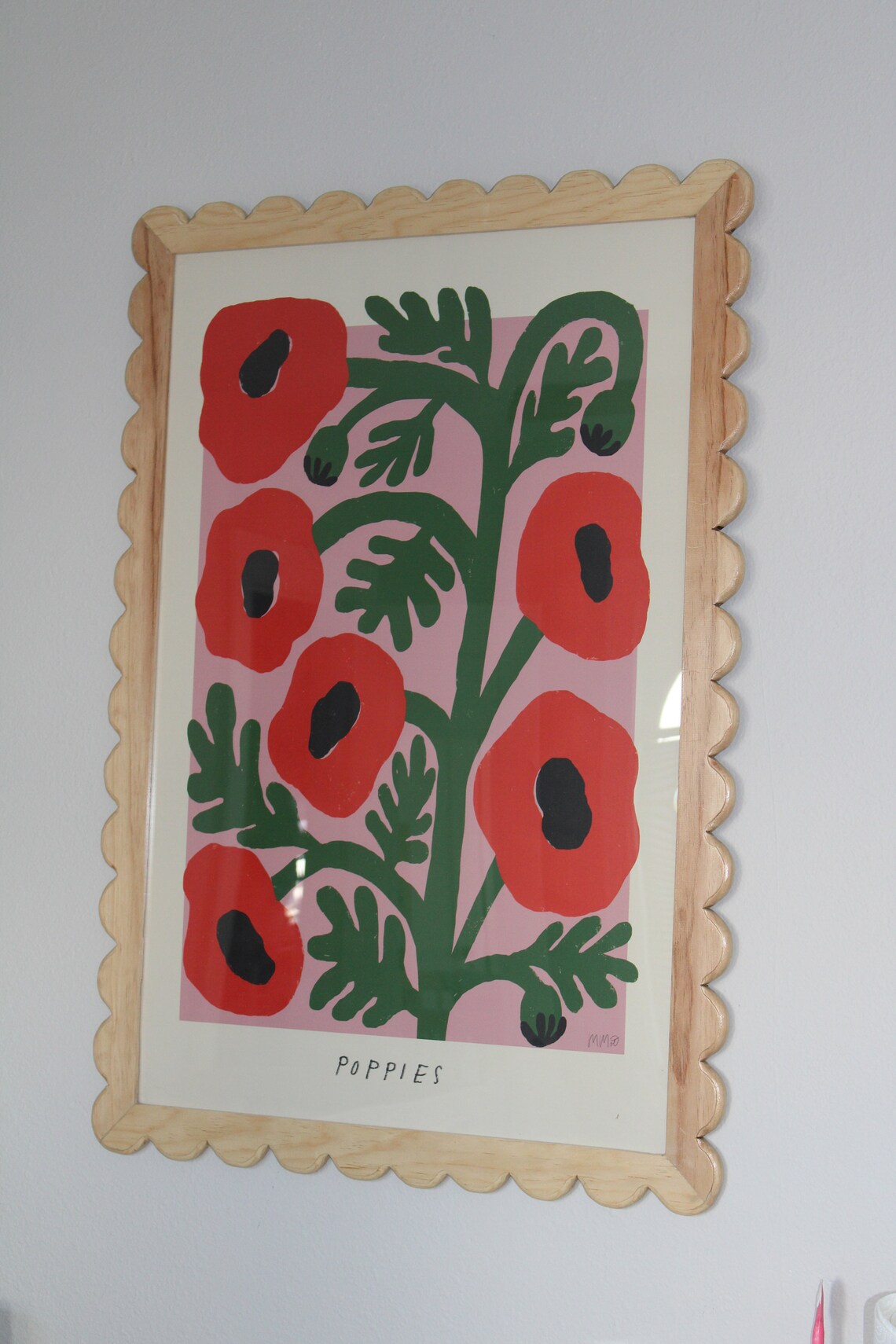 Handmade Scalloped Wooden Picture Frame in Light Wood - Etsy