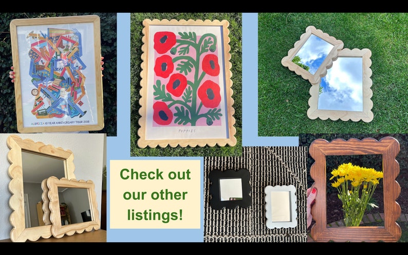Handmade Scalloped Wooden Picture Frame - Multiple Colors Available - Etsy