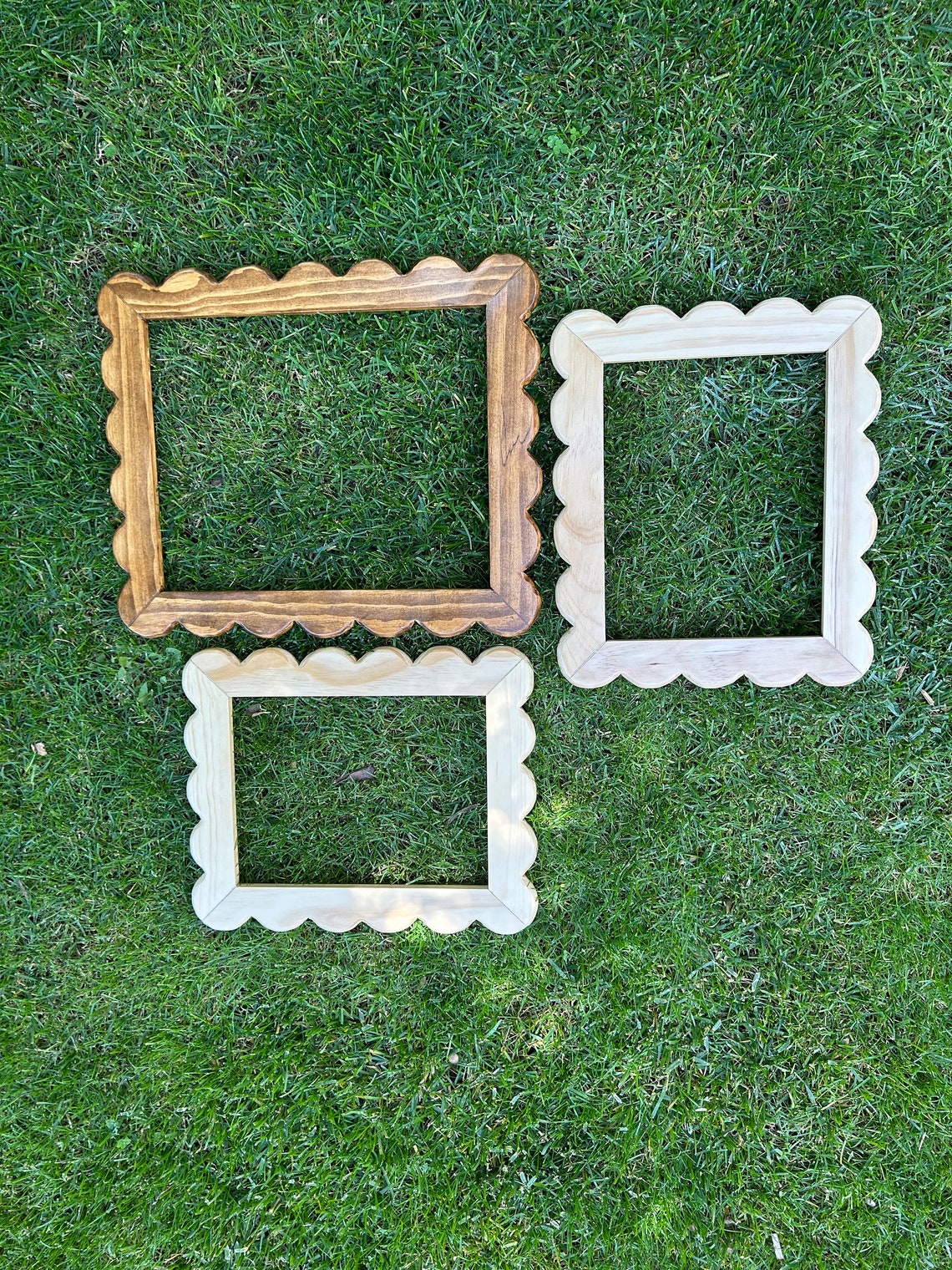 Handmade Scalloped Wooden Picture Frame - Multiple Colors Available - Etsy