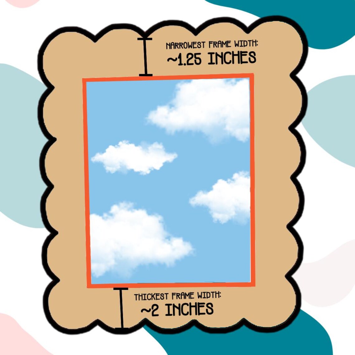 Handmade Scalloped Wooden Picture Frame - Multiple Colors Available - Etsy