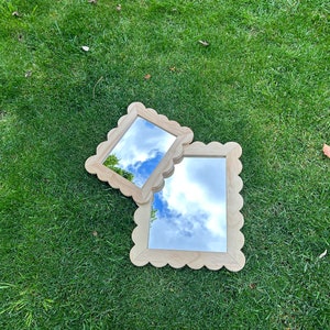 Handmade Scalloped Wooden Frame With Mirror (multiple Colors Available ...
