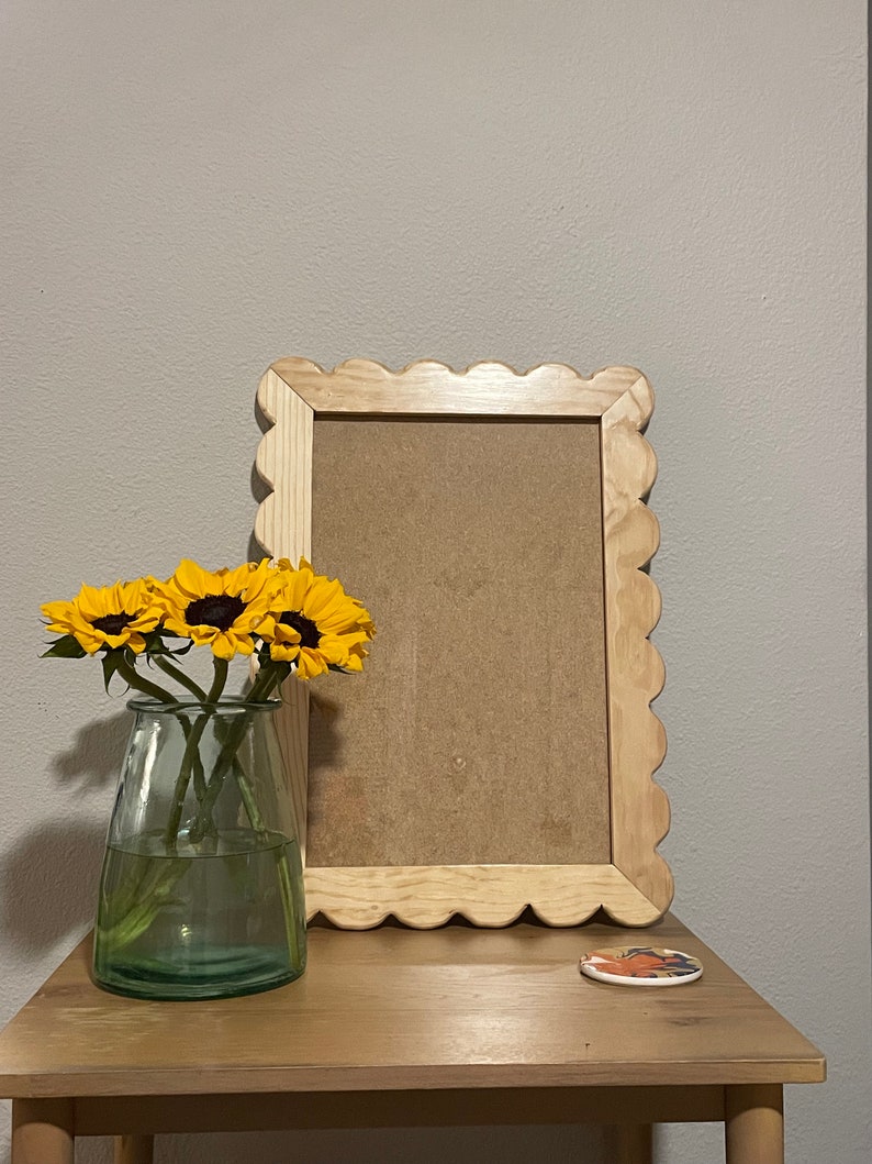 Handmade Scalloped Wooden Picture Frame Multiple Colors - Etsy