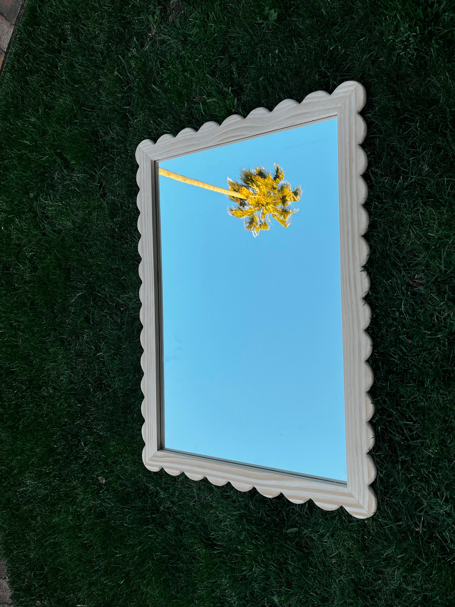 Handmade Scalloped Wooden Frame With Mirror (multiple Colors Available ...