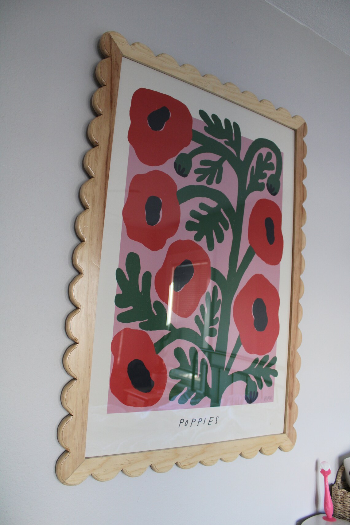 Handmade Scalloped Wooden Picture Frame in Light Wood - Etsy