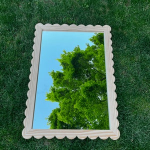 Handmade Scalloped Wooden Frame With Mirror (multiple Colors Available ...
