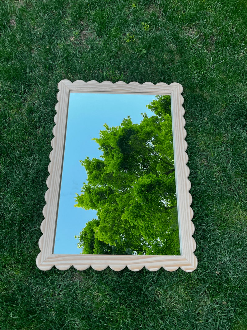 Handmade Scalloped Wooden Frame With Mirror (multiple Colors Available ...
