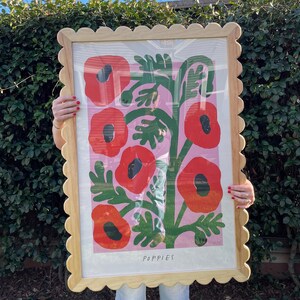Handmade Scalloped Wooden Picture Frame in Light Wood - Etsy