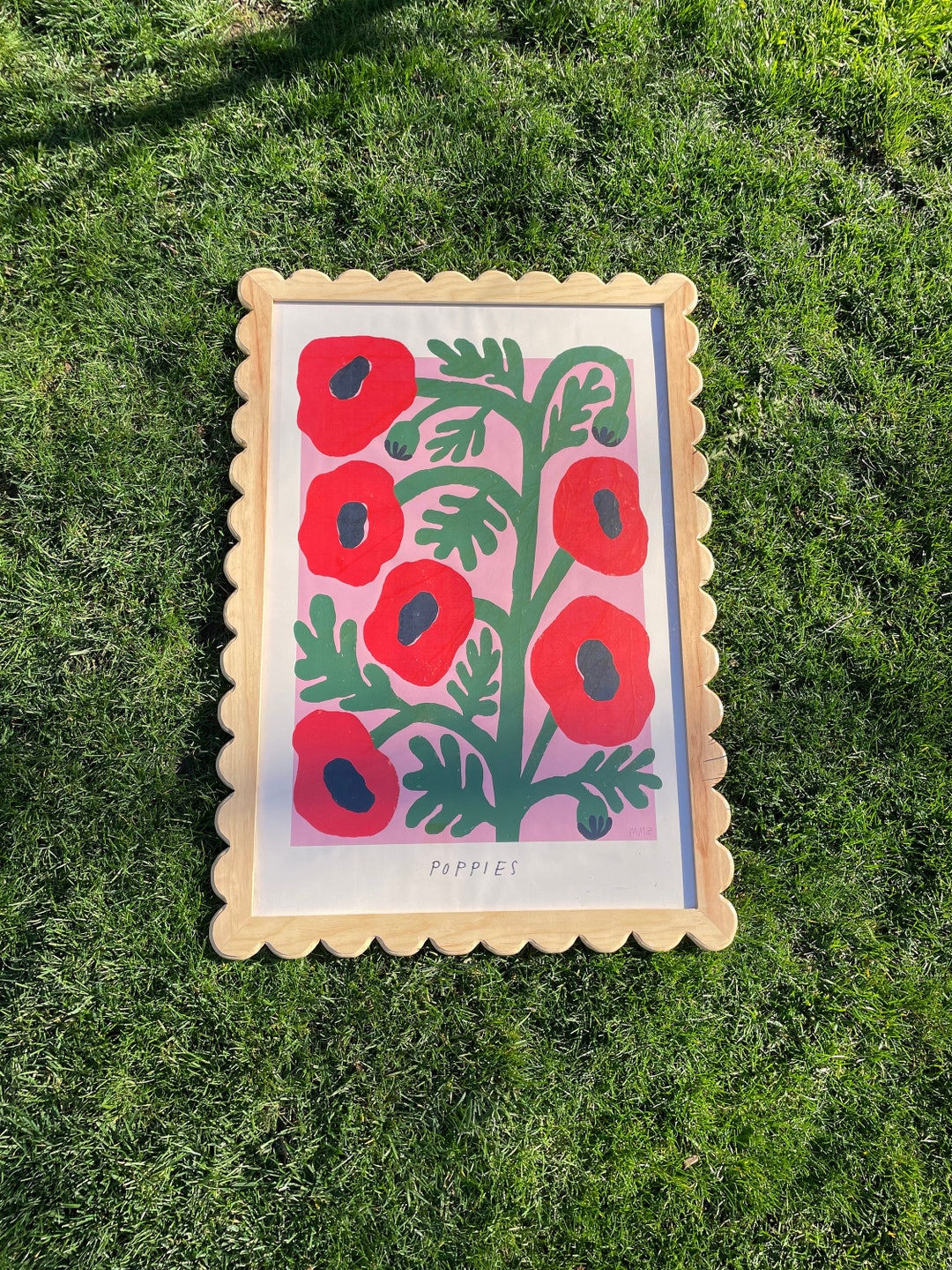 Handmade Scalloped Wooden Picture Frame - Multiple Colors Available - Etsy