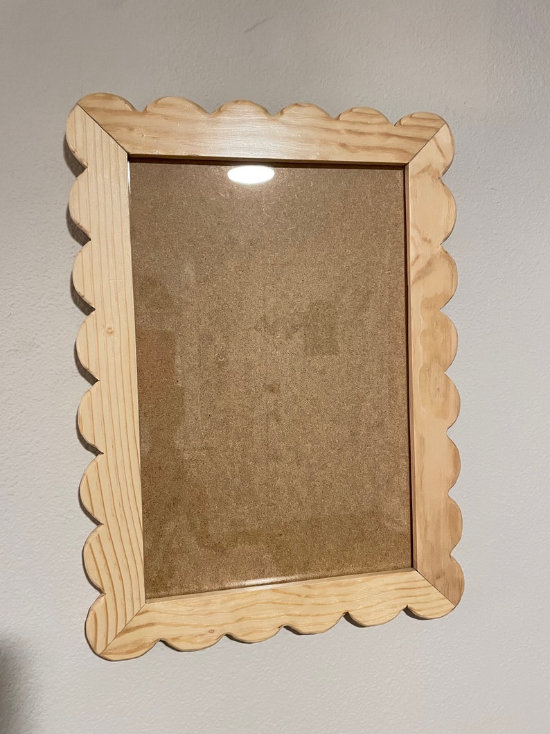 Handmade Scalloped Wooden Picture Frame in Light Wood - Etsy