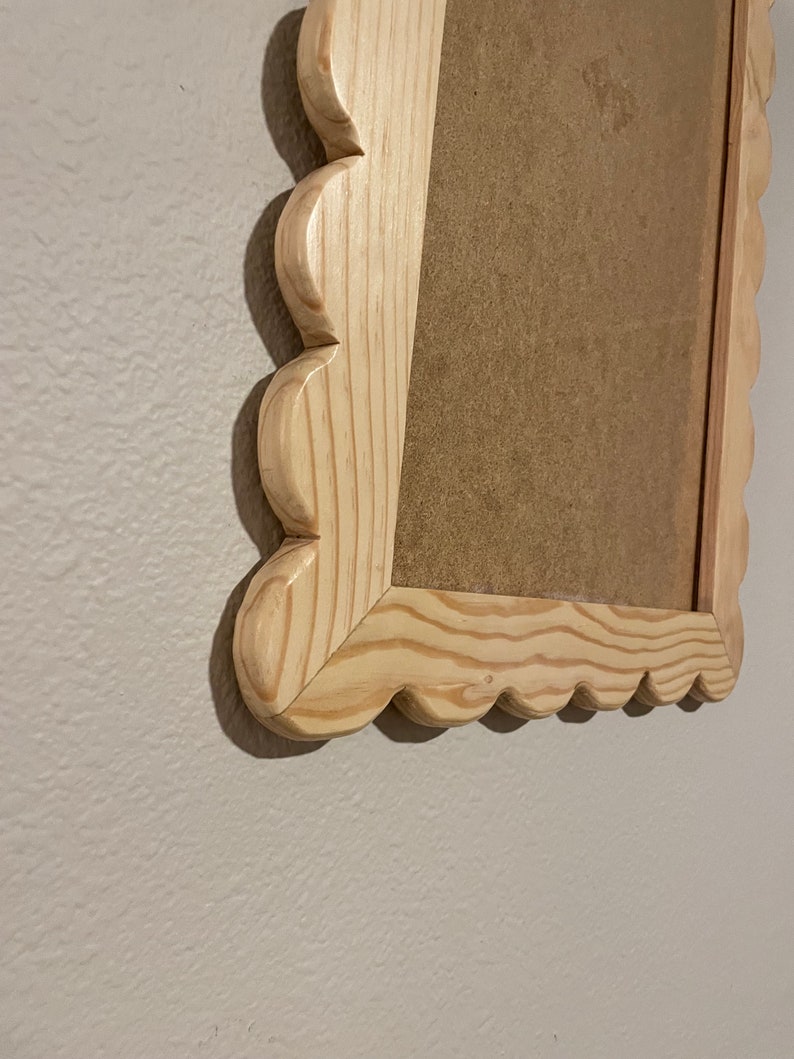 Handmade Scalloped Wooden Picture Frame in Light Wood - Etsy