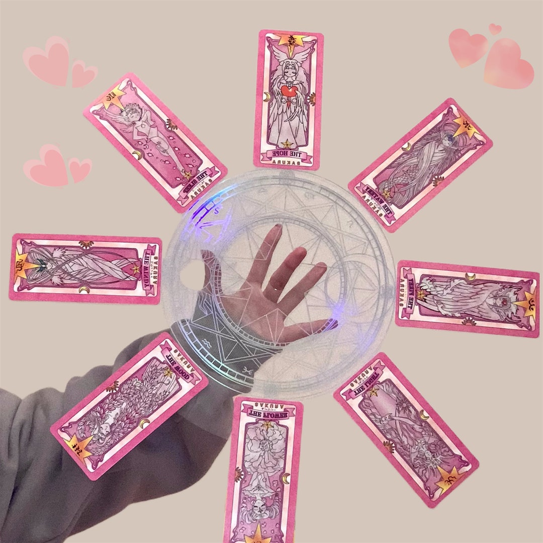 Kawaii Sakura Card Magic Circle Wheel Cosplay Props Rotatable Magic ...