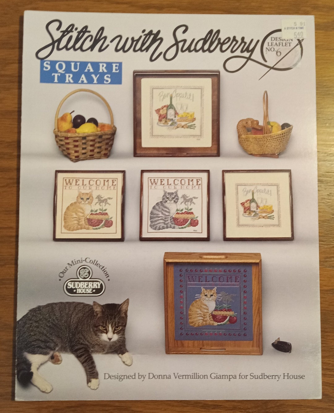 Square Trays Stitch With Sudberry 1990s Vintage Cross Stitch - Etsy