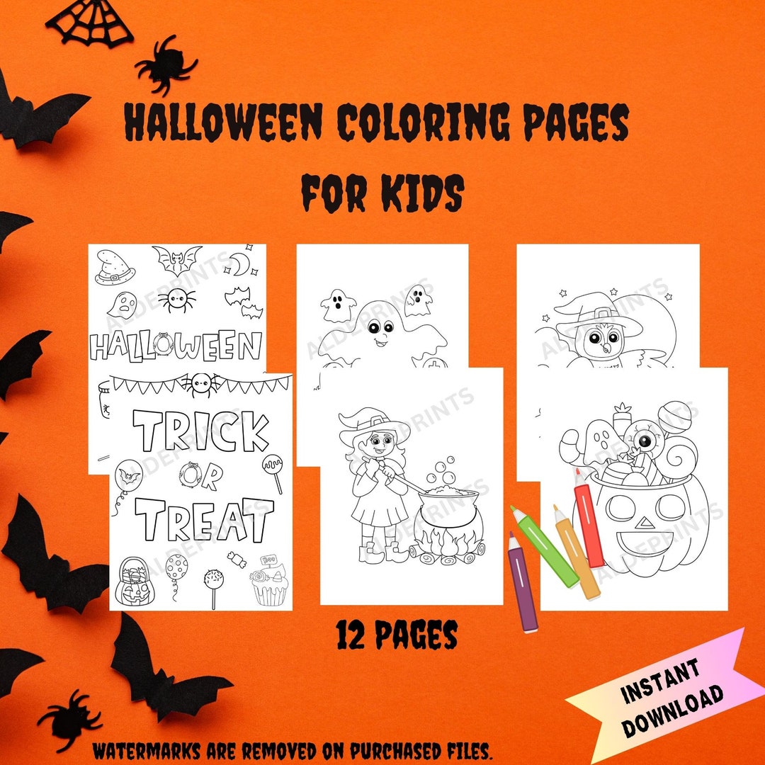 Kids Halloween Coloring Pages, Halloween Activities for Kids, Printable ...