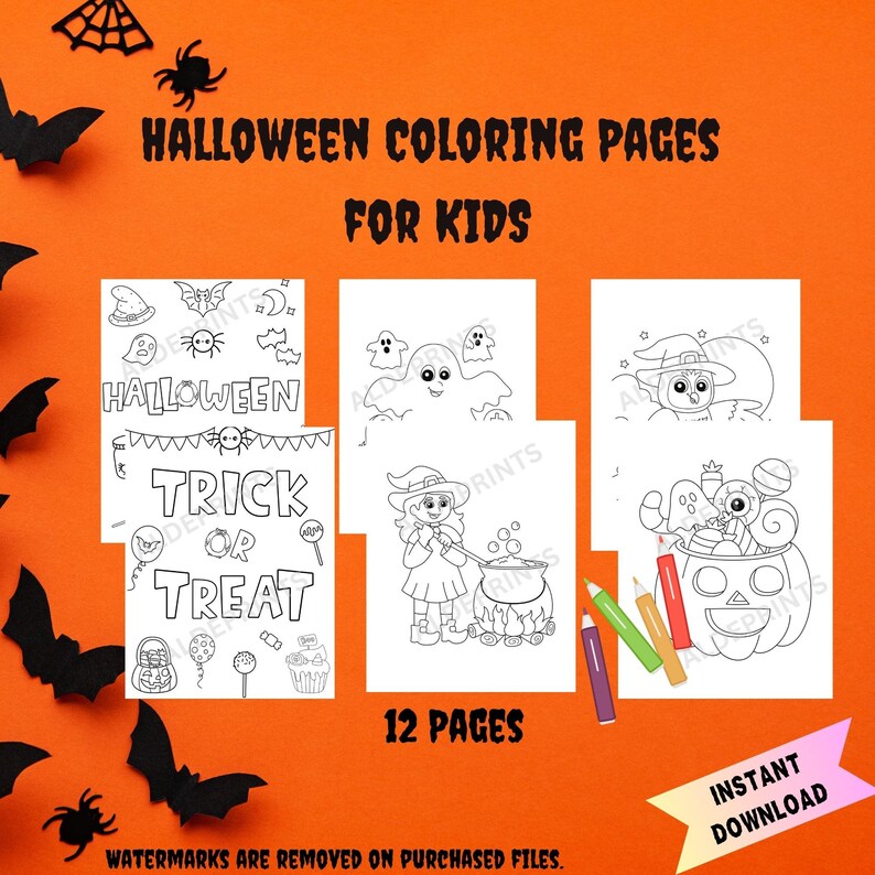 Kids Halloween Coloring Pages, Halloween Activities for Kids, Printable ...