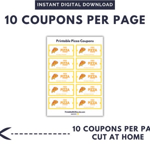 Printable Pizza Token | Pizza Coupon | Pizza Night | Coupons for Date ...