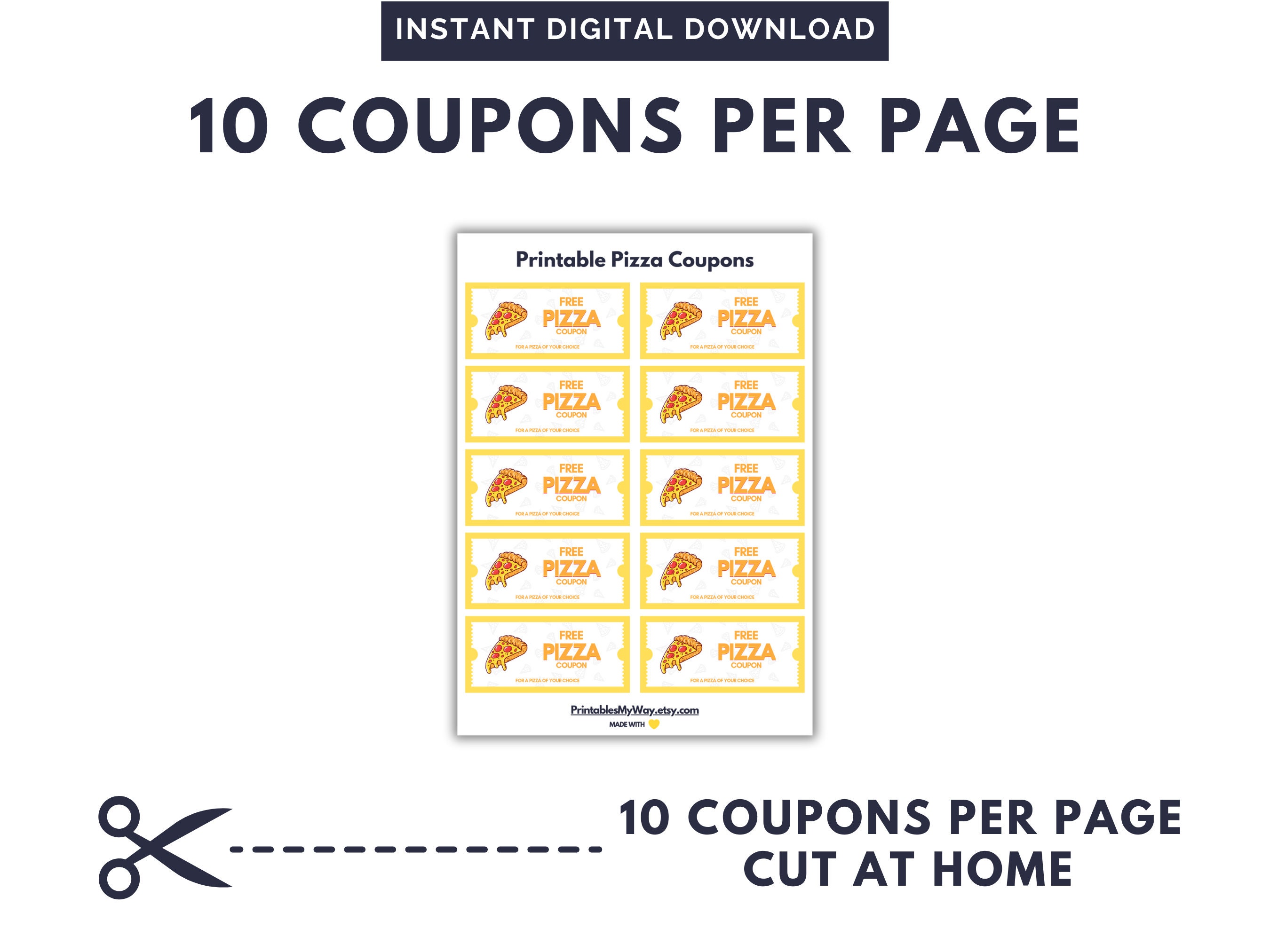 Printable Pizza Token | Pizza Coupon | Pizza Night | Coupons for Date ...