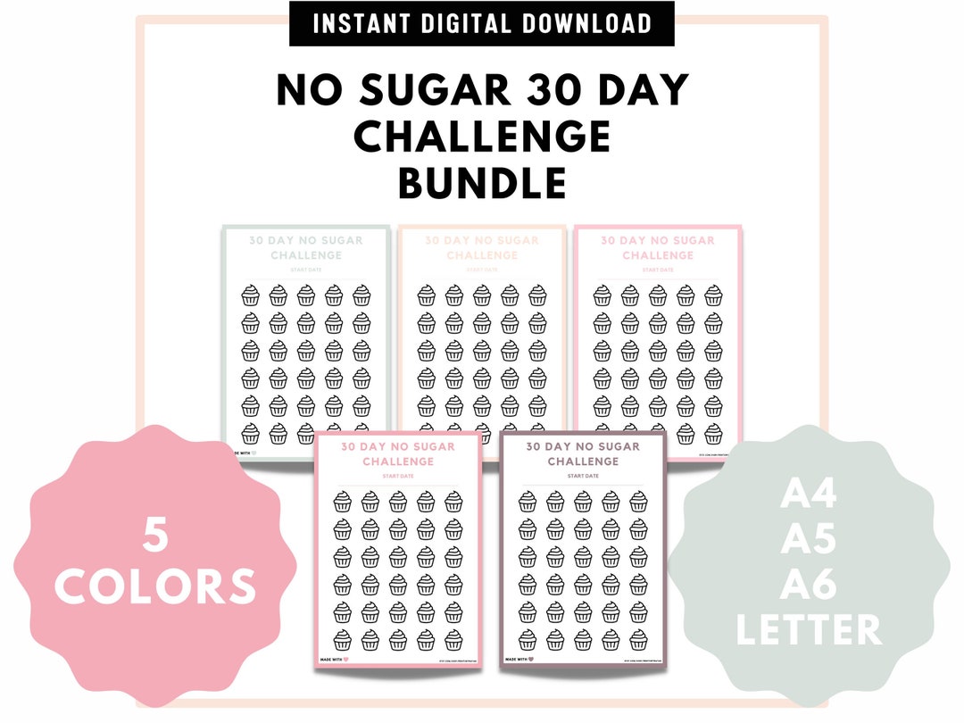 No Sugar Challenge Printable Health Tracker | Diabetic Friendly | Low ...