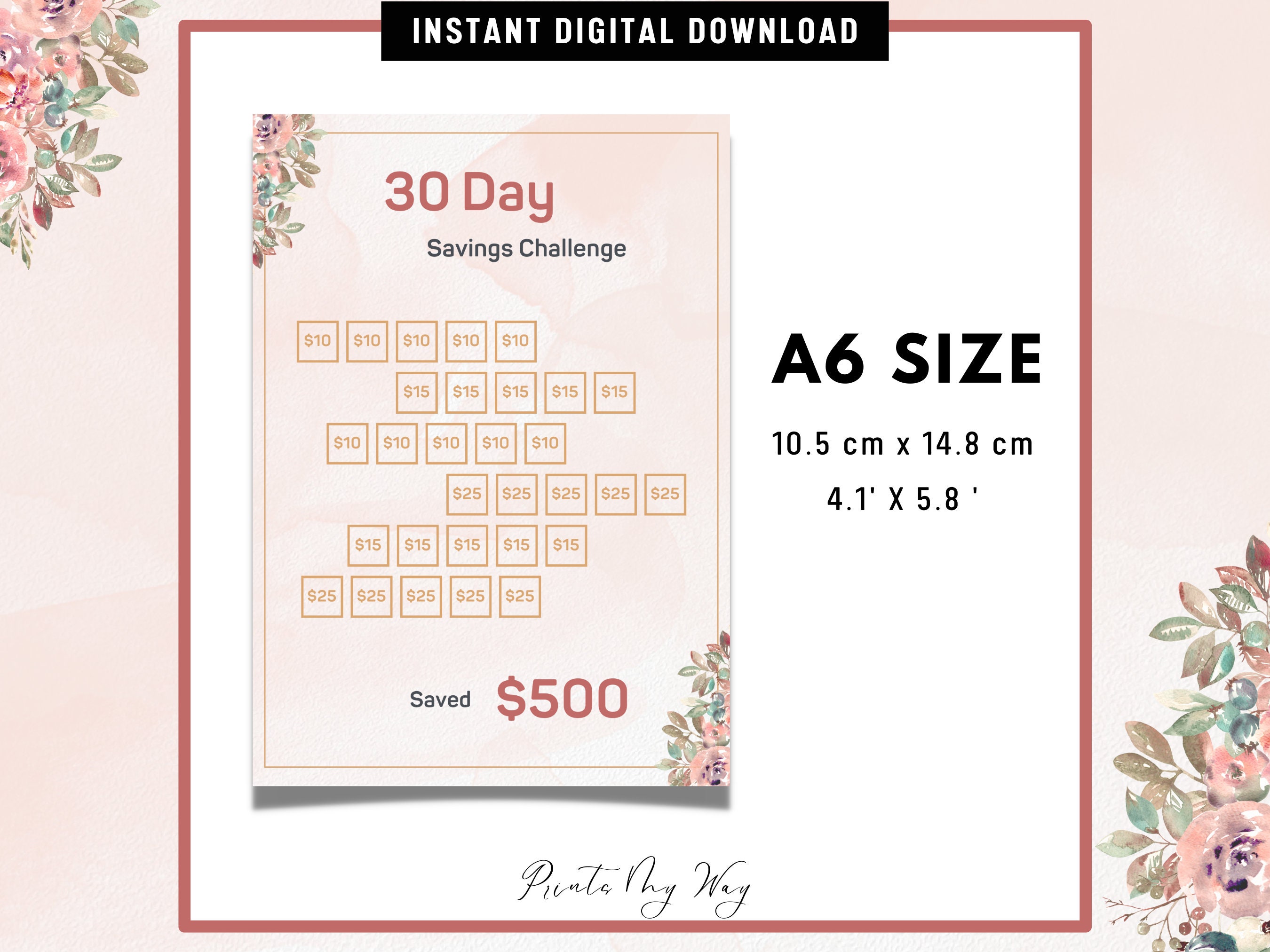 Cute Savings Challenge, Save Money, Emergency Fund, Sparchallenge ...