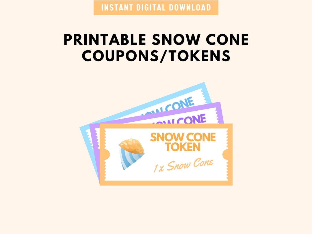 Snow Cone Coupons | Printable Snow Cone Coupons | Beautiful Fresh ...
