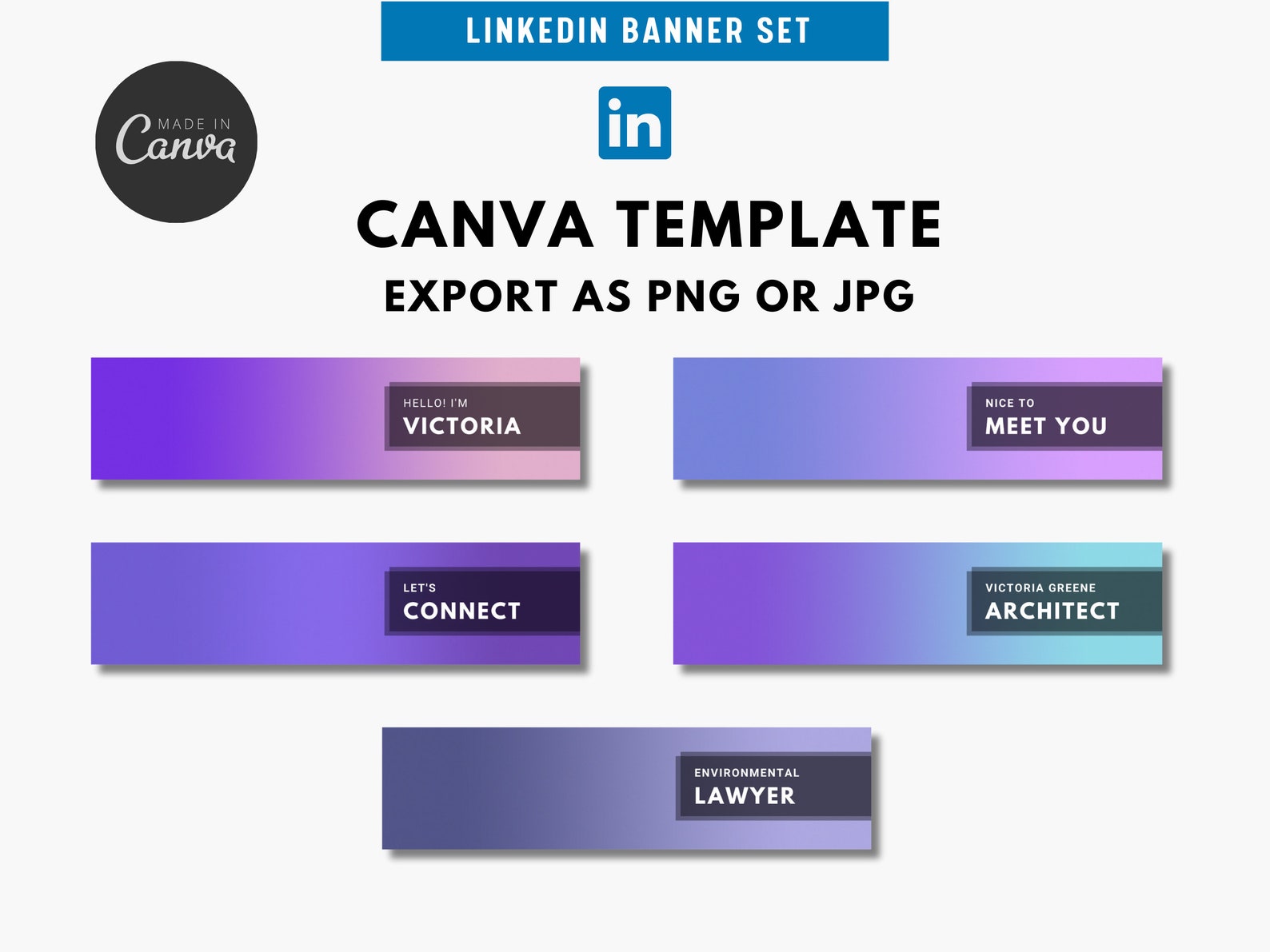Linkedin Banner Set | Professional Linkedin Banner Canva Template ...
