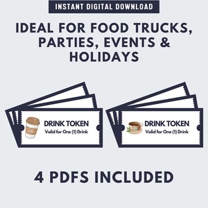 Printable Coffee & Tea Coupons – Elegant Drink Tokens for Cafes ...