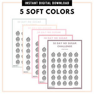 No Sugar Challenge Printable – Health Tracker for Low Carb, Diabetic ...