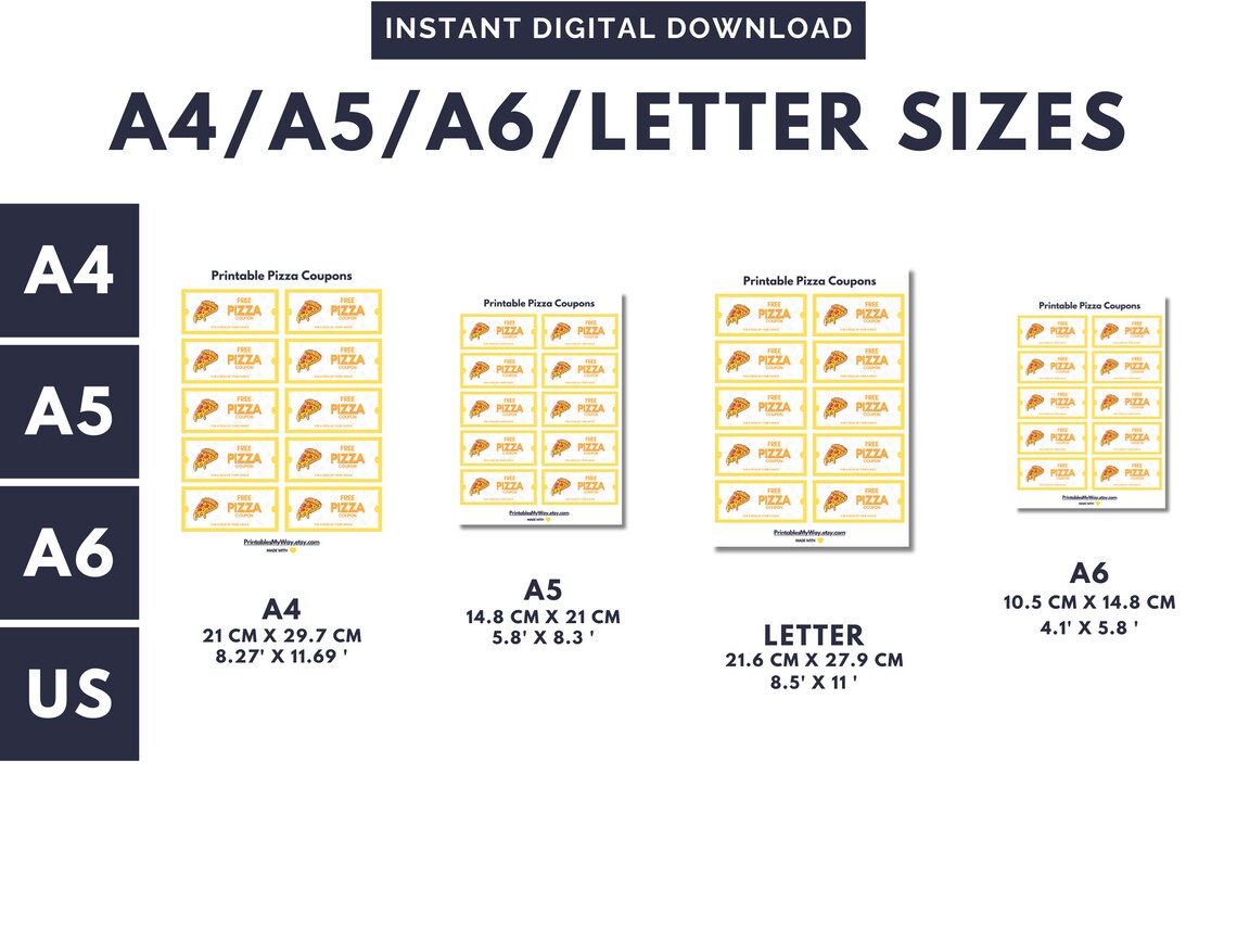 Printable Pizza Token | Pizza Coupon | Pizza Night | Coupons for Date ...