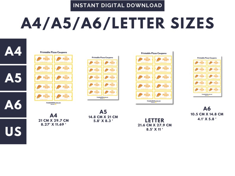 Printable Pizza Token | Pizza Coupon | Pizza Night | Coupons for Date ...