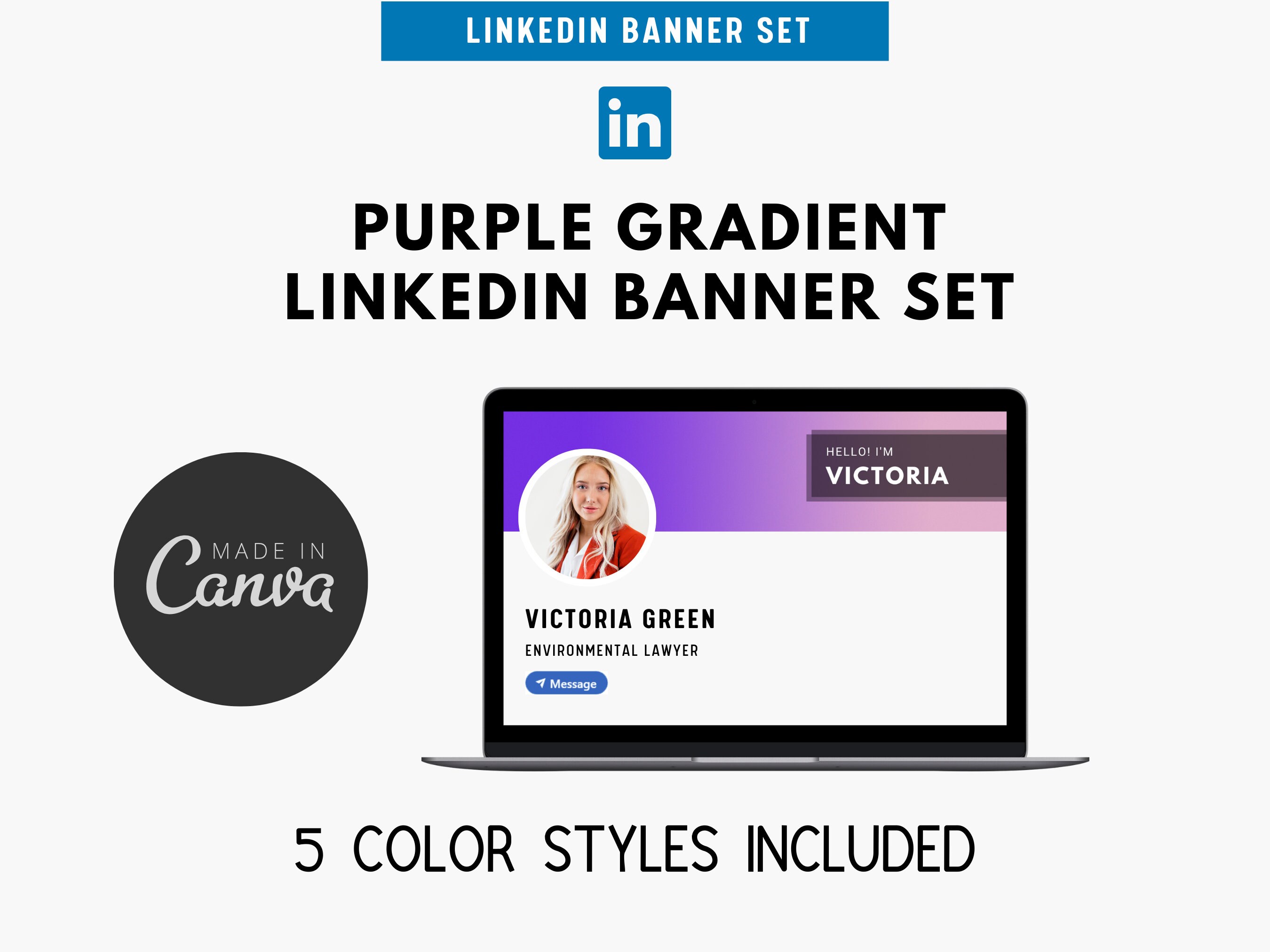 Linkedin Banner Set Professional Linkedin Banner Canva Template ...