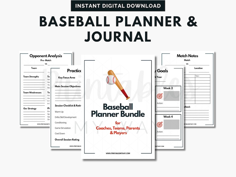 Baseball Coaching Planner – Printable Lineup, Batting Order & Field ...
