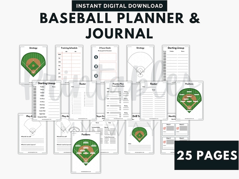 Baseball Coaching Planner – Printable Lineup, Batting Order & Field ...