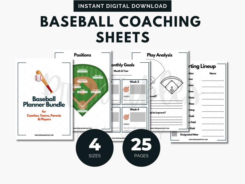 Baseball Coaching Planner – Printable Lineup, Batting Order & Field ...