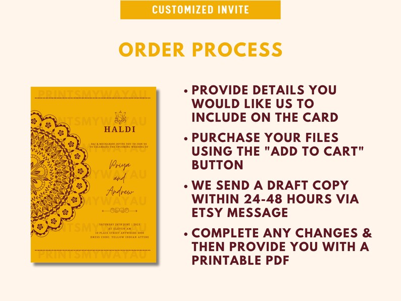 Custom Haldi Invitation – Printable Indian Wedding Card & Hindu ...