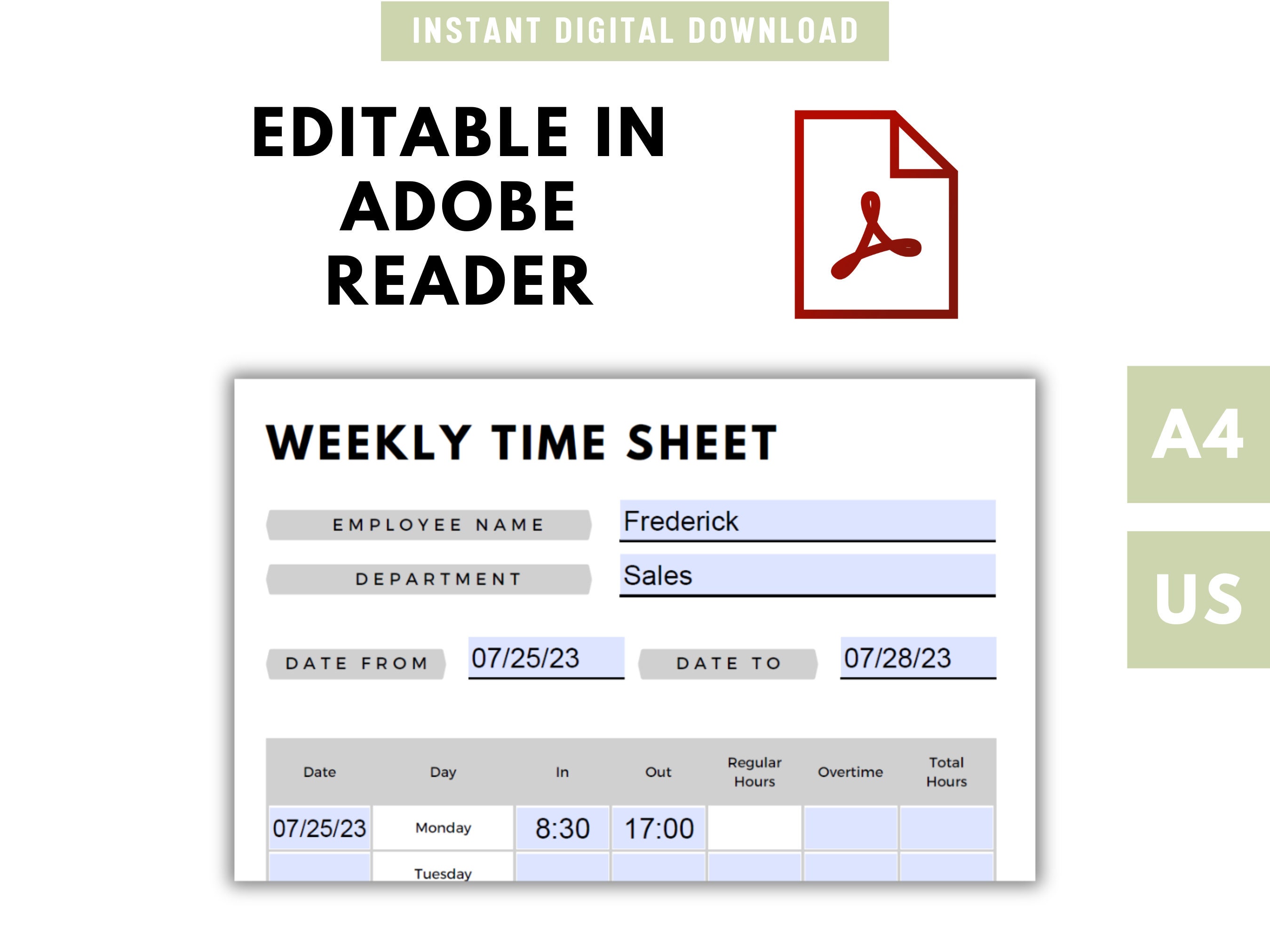 Time Sheet | Time Tracker | Work Schedule | Time Log | Timesheet | Time ...