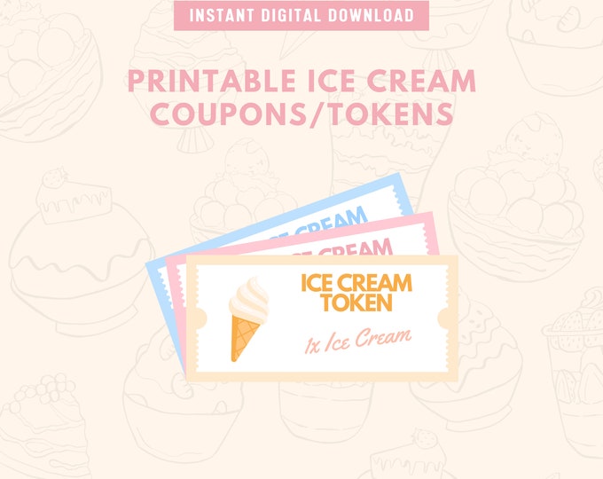 Ice Cream Tokens Personalised Wedding Tickets Qty 50 White Coupons ... Ice Cream Tokens Personalised Wedding Tickets Qty 50 White Coupons ...