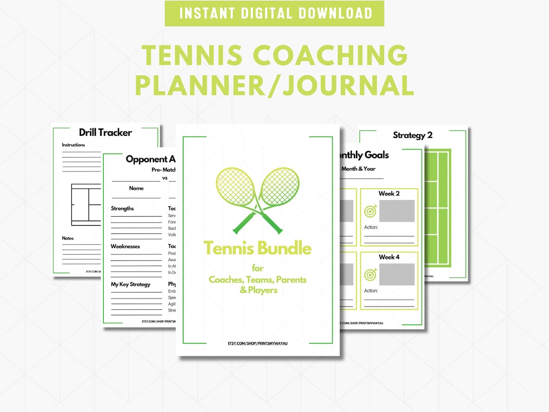Tennis Coaching Planner – Printable Match Evaluation, Opponent Tracker ...