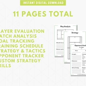 Tennis Coaching Planner – Printable Match Evaluation, Opponent Tracker ...