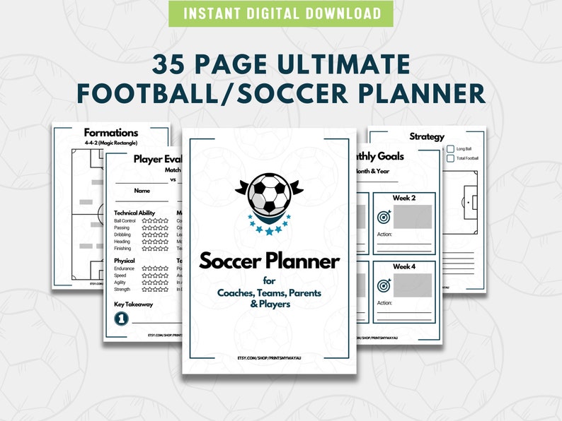 Football Coaching Sheets | Printable Football Planner | Soccer ...