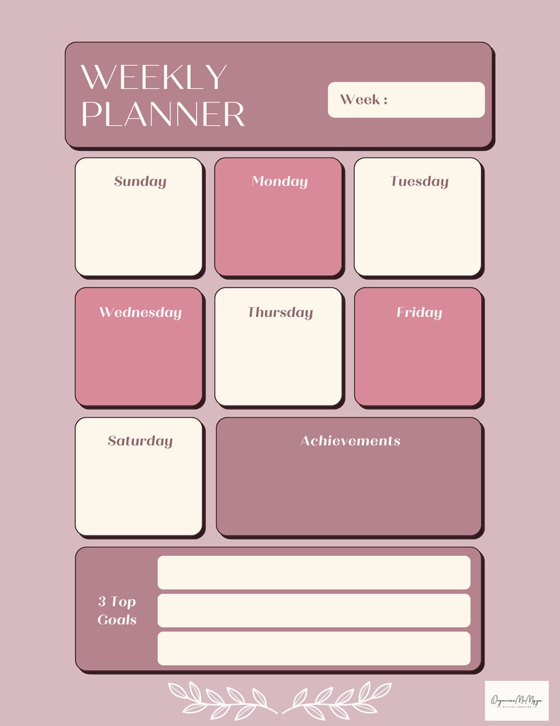 2023 Mini Planner Printable, Instant Download, Daily Schedule, Weekly ...