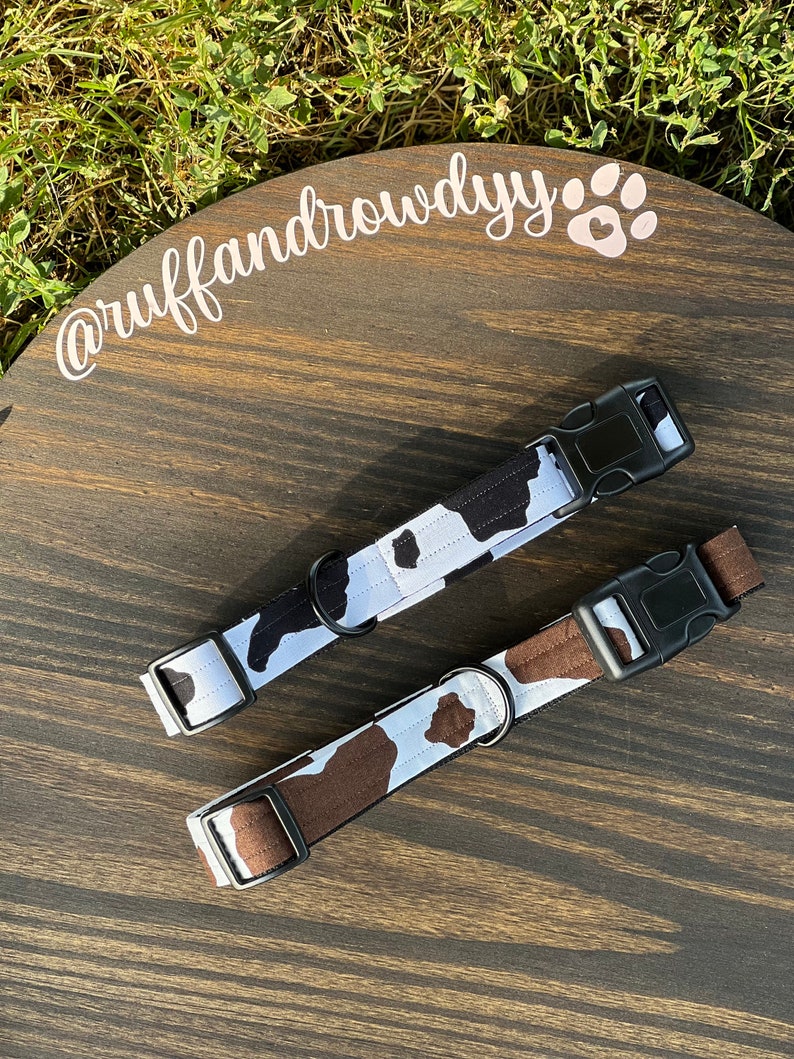 Cow Print Dog Collar - Etsy