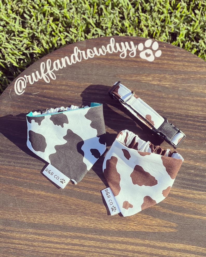 Cow Print Dog Bandanas - Etsy